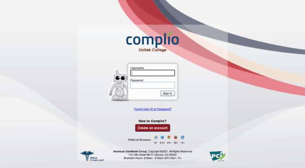 unitekcollege.complio.com - Login :: Complio - Unitekcollege Complio