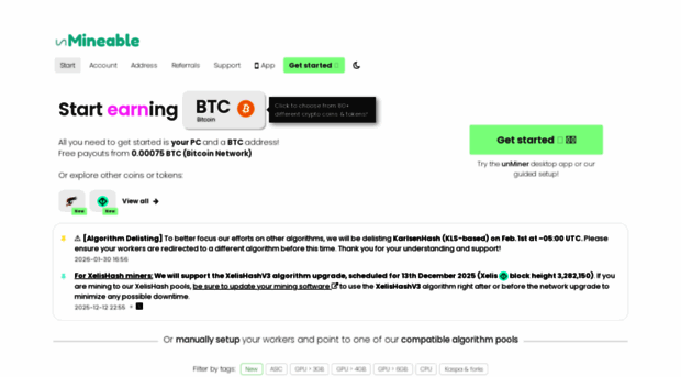 unmineable.com - unMineable - Earn your favorit... - UnMineable