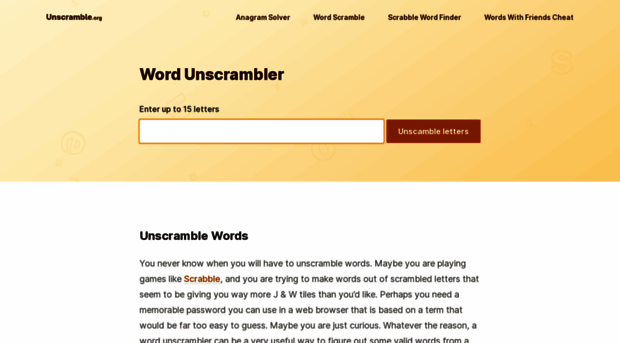 unscramble.org - Unscramble words and letters -... - Unscramble