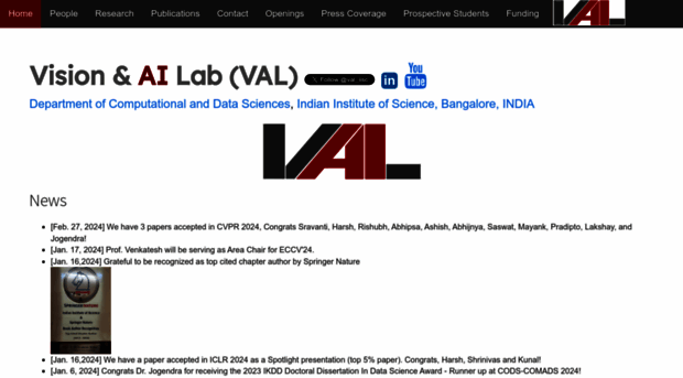 val.cds.iisc.ac.in - Vision and AI Lab - Val Cds Iisc