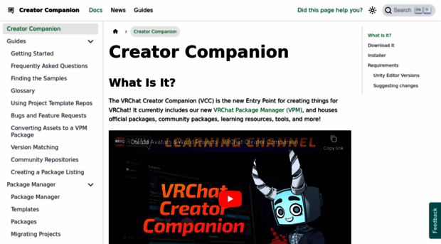vcc.docs.vrchat.com - Creator Companion | VRChat Cre... - Vcc Docs VRChat
