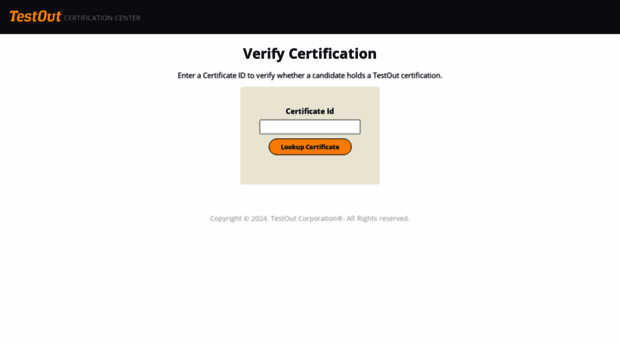 verification.testout.com - TestOut Certification Center - Verification ...