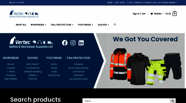 vertec-sws.co.uk - Home - Vertec Safety & Workwea... - Vertec Sws