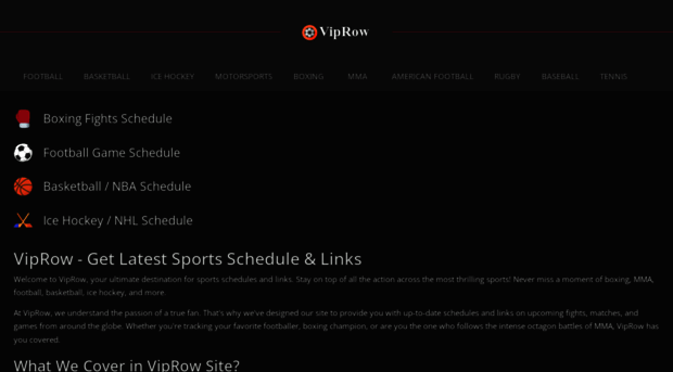 viprow.im - VipRow Latest Sports Schedule ... - Vip Row