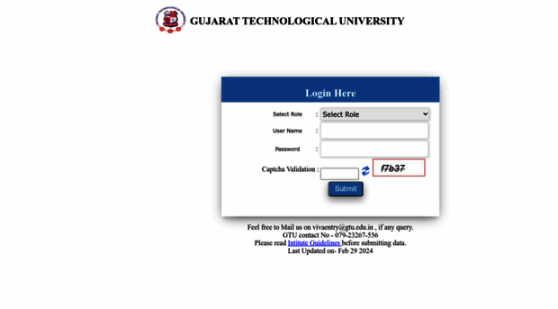 viva.gtu.ac.in - GTU-VIVA-Markentry Login - VIVA GTU