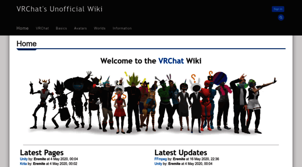 vrchat.wikidot.com - Home - VRChat's Unofficia... - VRChat Wiki Dot