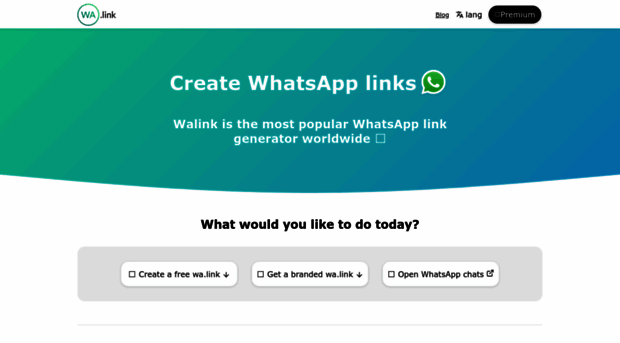 wa.link - Create WhatsApp links | Walink - Wa