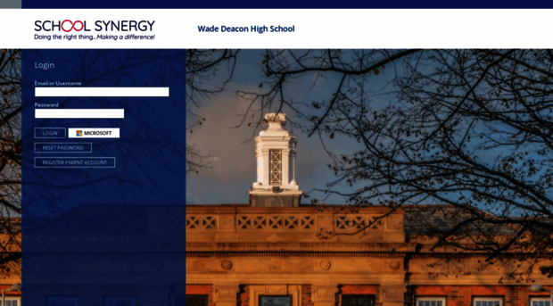 wadedeacon.schoolsynergy.co.uk - SchoolSynergy ~ Login - Wadedeacon ...