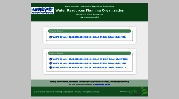 warpo.teletalk.com.bd - Water Resources Planning Organ... - WARPO Teletalk