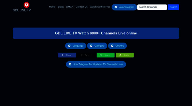 watchtvs.live - GDL LIVE TV : Enjoy 8000+ TV C... - Watch TV S