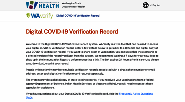 waverify.doh.wa.gov - Digital COVID-19 Vaccine Recor... - Waverify Doh Wa