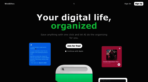 webbites.vercel.app - WebBites - Bookmarking made ea... - Web Bites Vercel