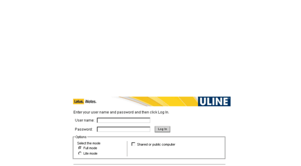 webmail.uline.com - IBM iNotes Login - Webmail Uline
