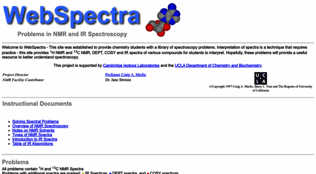 webspectra.chem.ucla.edu - WebSpectra - Problems in NMR a... - Web ...