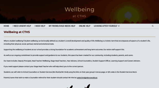 wellbeing.cths.nsw.edu.au - Wellbeing – at CTHS - Wellbeing CTHS Nsw