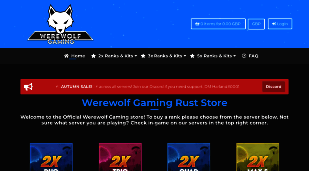 werewolfrust.co - Werewolf Gaming Rust Store | W... - Werewolf Rust