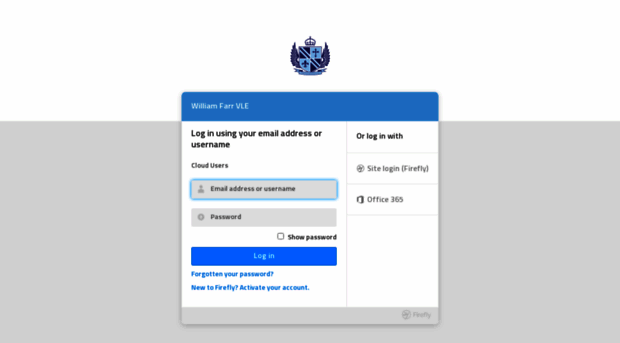 wfs.fireflycloud.net - Login - William Farr VLE - Wfs Fireflycloud