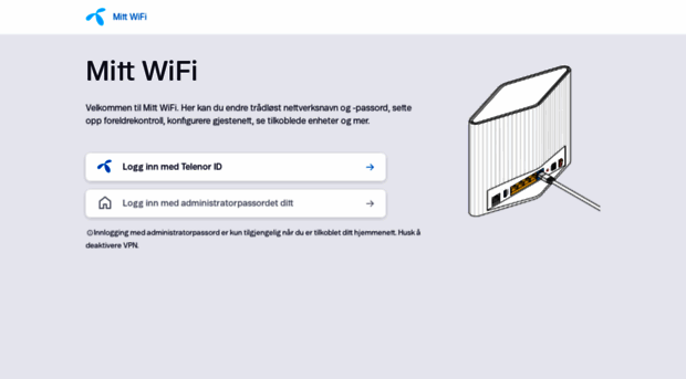 wifi.telenor.no - Logg inn - Ruteradministrasjon - Wifi Telenor
