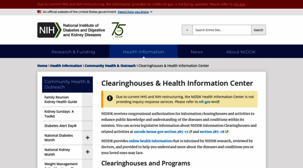 win.niddk.nih.gov - Clearinghouses & Health Inform... - Win NIDDK Nih