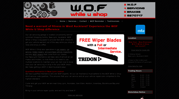 wofwhileushop.co.nz - Warrant Of Fitness West Auckla... - WOF Whileushop