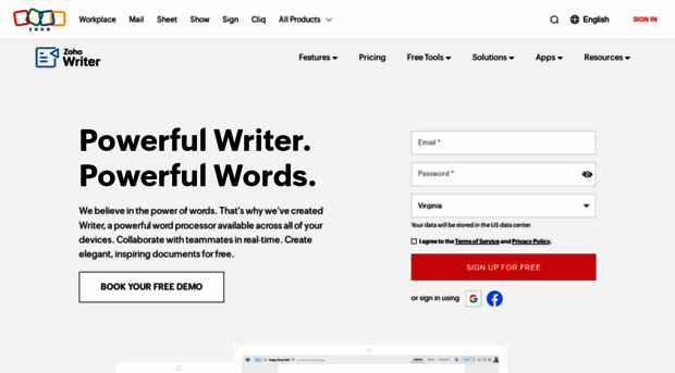 writer.zoho.sa - Online Word Processor For Seam... - Writer Zoho