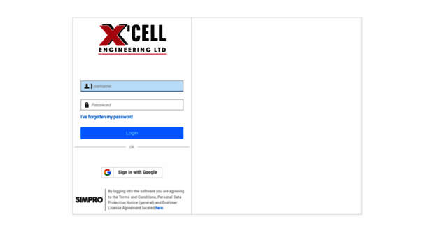 xcelleng.simprosuite.com - simPRO Login - xcelleng - Xcelleng SimPRO Suite