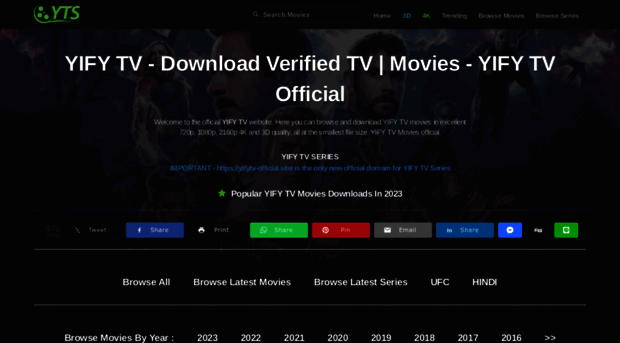 yifytv-official.site - YIFY TV - The Official Home of... - YIFYTV Official