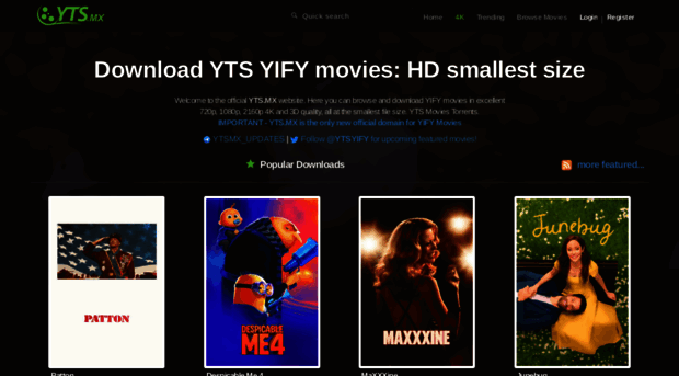yts.mx - The Official Home of YIFY Movi... - YTS