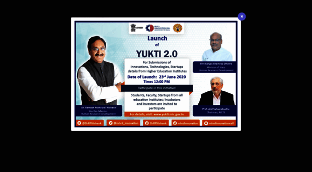 yukti.mic.gov.in - YUKTI-National Innovation Repo... - YUKTI Mic
