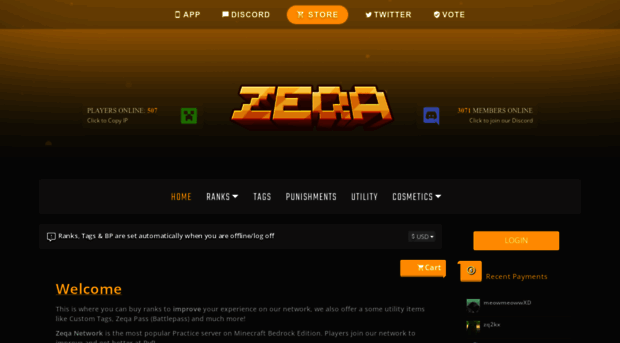 zeqa.tebex.io - Zeqa Practice | Welcome - Zeqa Tebex