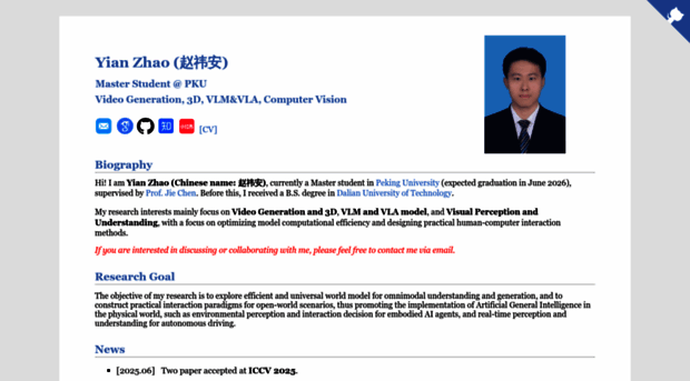 zhao-yian.github.io - Yian Zhao (赵祎安) - Zhao Yian Github