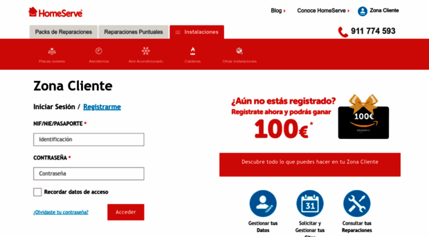 zonacliente.homeserve.es - Zona Cliente - Zona Cliente Homeserve
